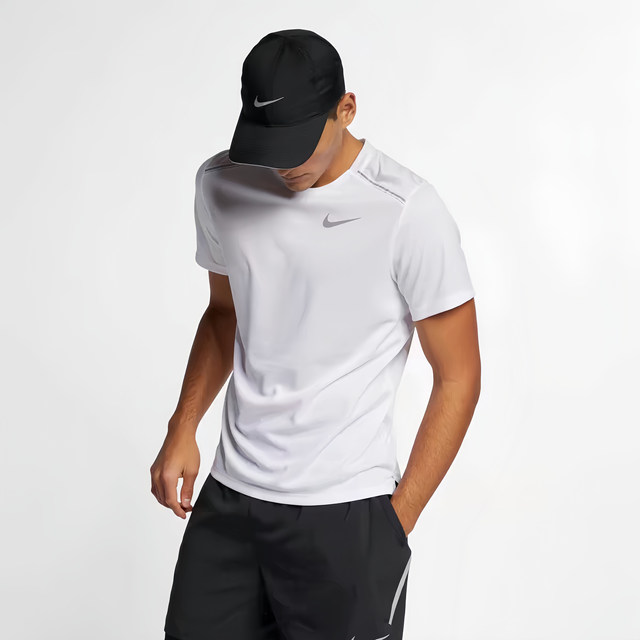 Nike MILER men's quick-drying short-sleeved running top summer morning ...