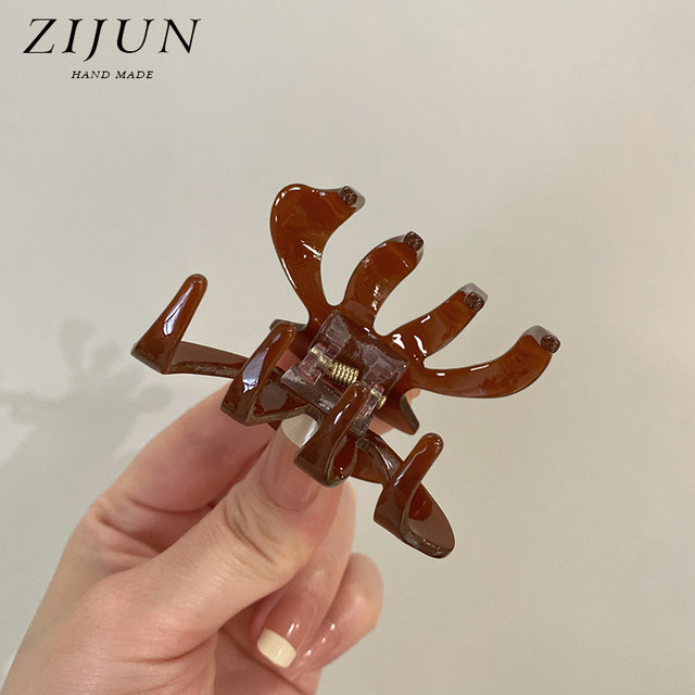 Summer new acetic acid grab clip high-end medium half-tied full-tied hairpin women's retro ...