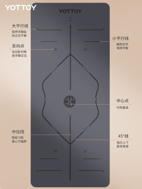 YOTTOY yoga mat non-slip natural rubber new professional fitness home ...