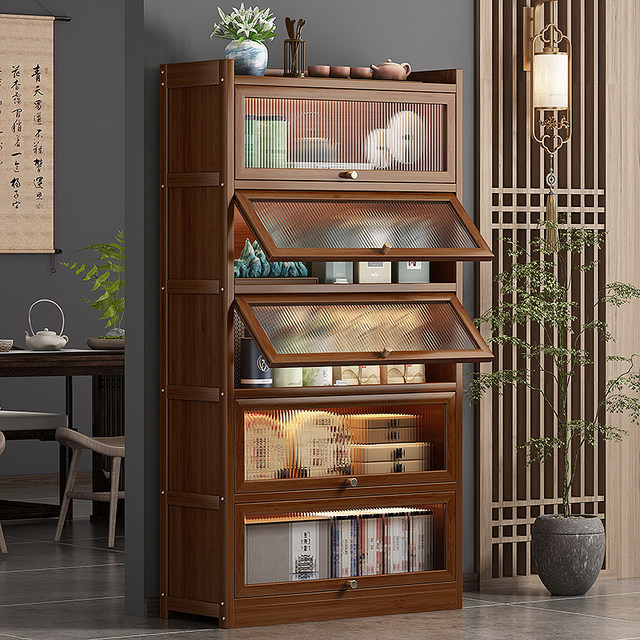 Bogu rack solid wood new Chinese tea cabinet storage rack tea rack ...
