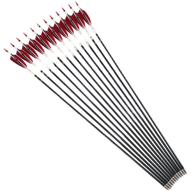 War pigeons pure carbon arrow 3K aggravated real feathers carbon arrows ...