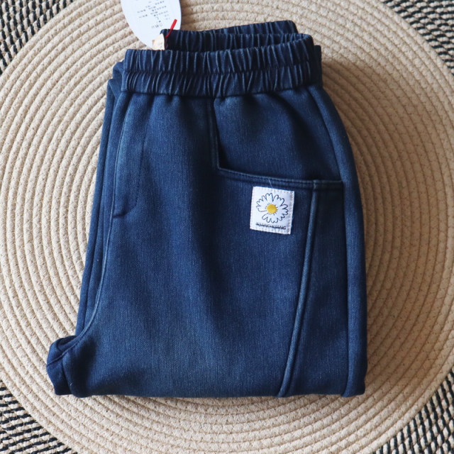 eac women's pants 1216 winter velvet warm jeans women's soft elastic ...