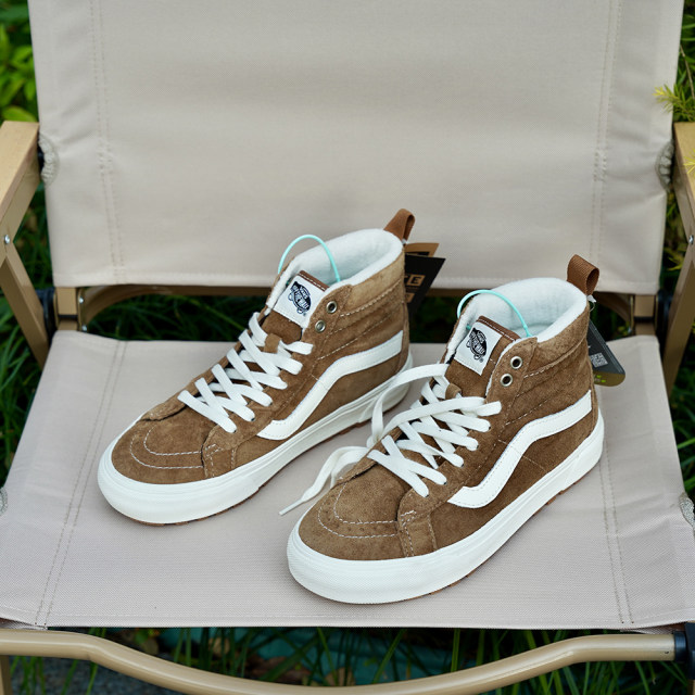 VANS Vanzi genuine SK8-HI black/brown high-tech and velvet warm casual ...