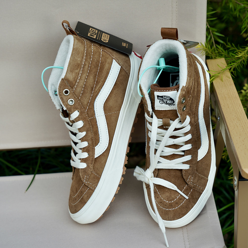 VANS Vanzi genuine SK8-HI black/brown high-tech and velvet warm casual ...