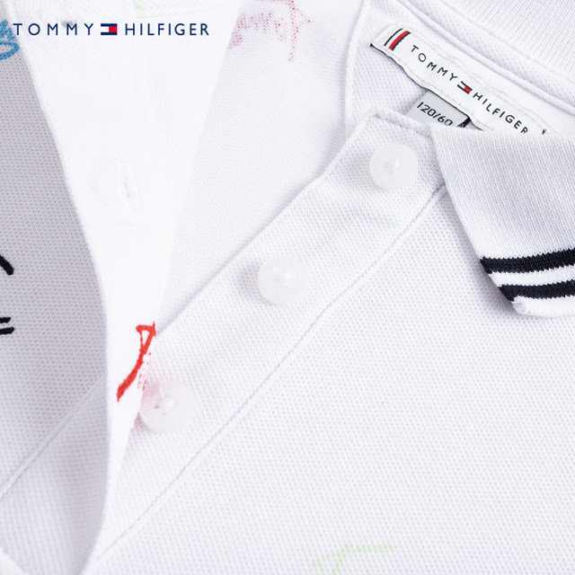 Tommy children's clothing flagship authentic girls POLO short-sleeved ...