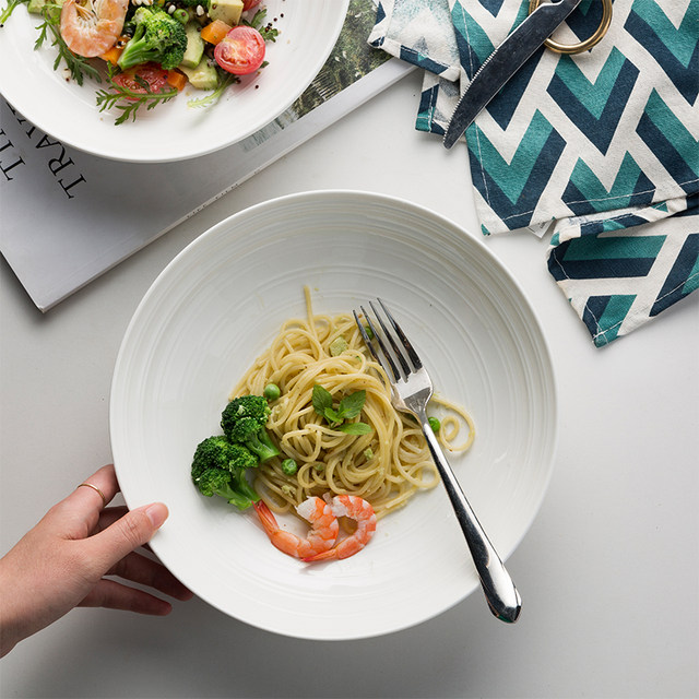 IMhouse simple white plate ceramic tableware creative home vegetable ...