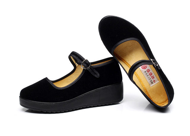 Platform thick sole wedge work shoes for women old Beijing cloth shoes ...