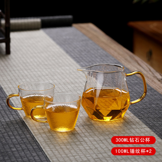 Glass fair cup thickened high temperature resistant heatable diamond ...