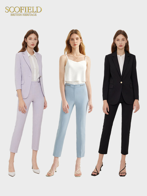 Scofield women's commuting straight pants simple slim fit business suit ...