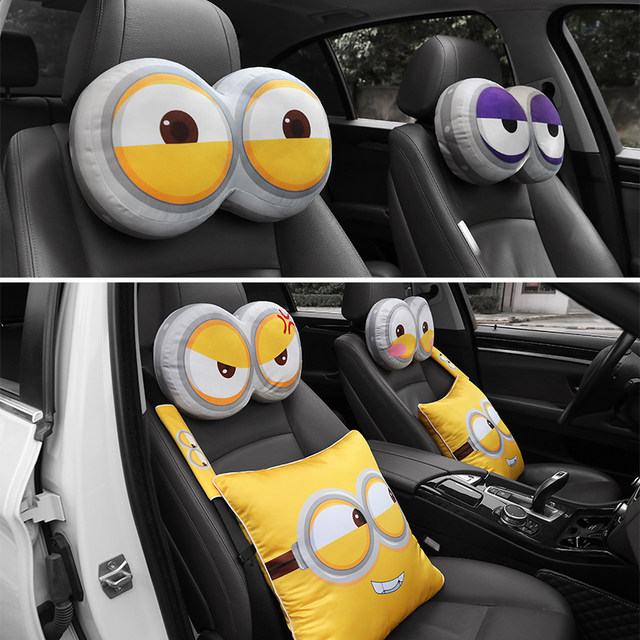 Car headrest neck pillow cute pillow car cartoon seat waist set car ...