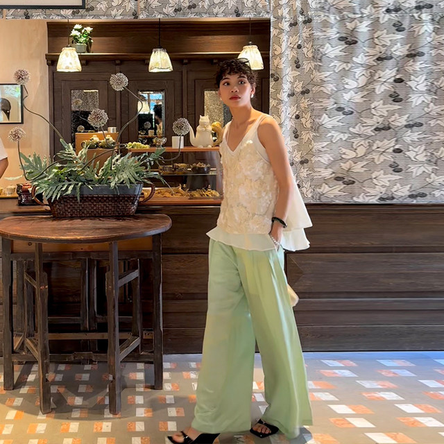 Wu Xin, the same Xiaoli Xiao Li Seeing Silk Tie Tie Top Tap Top Set ...