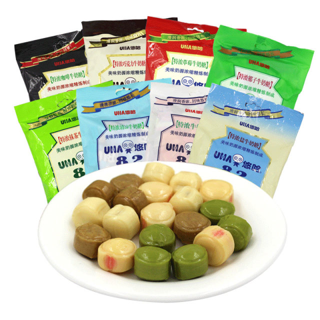 UHA UHA 8.2 Extra Rich Milk Candy Flavored Candy Children’s Day Snacks Wedding Candy Matcha ...