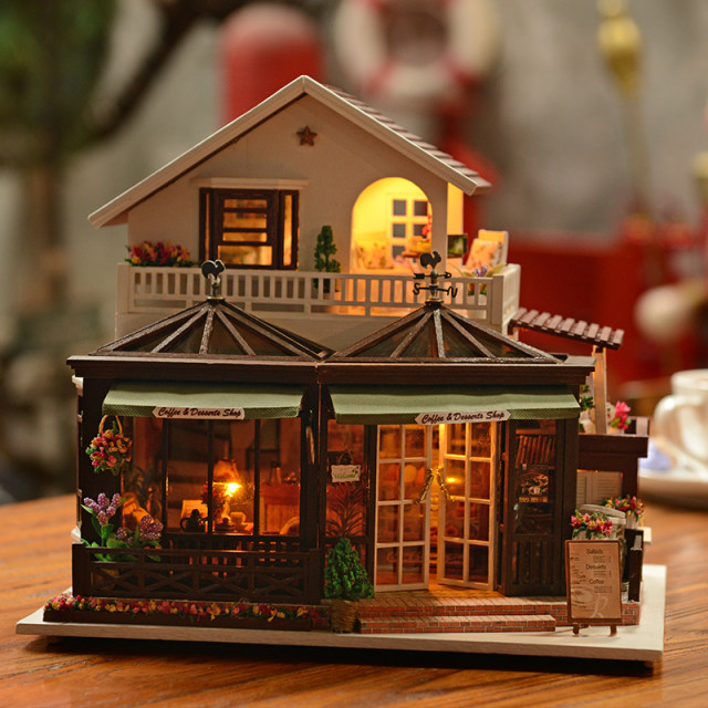 Collection diy handmade building blocks mini miniature house cabin ...