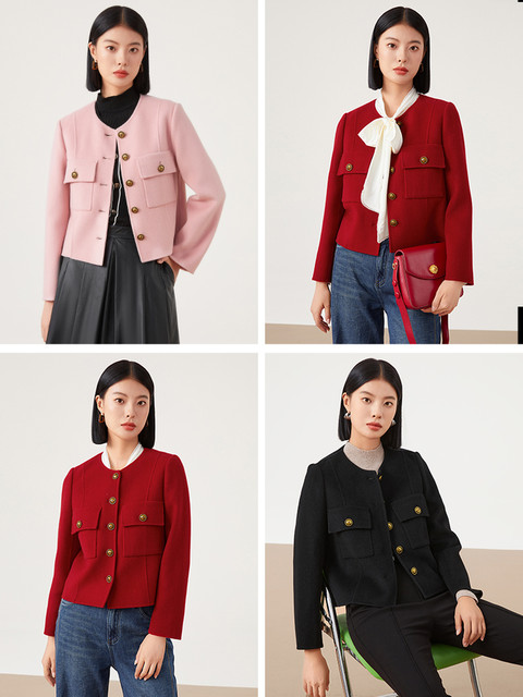 Jason Wen's double-sided wool jacket 2024 new small fragrance style 100 ...