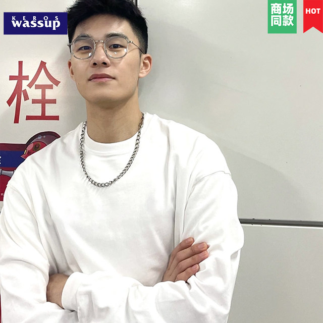 Buy one, get one or two pieces, 260g pure cotton heavyweight men's and women's long-sleeved T ...