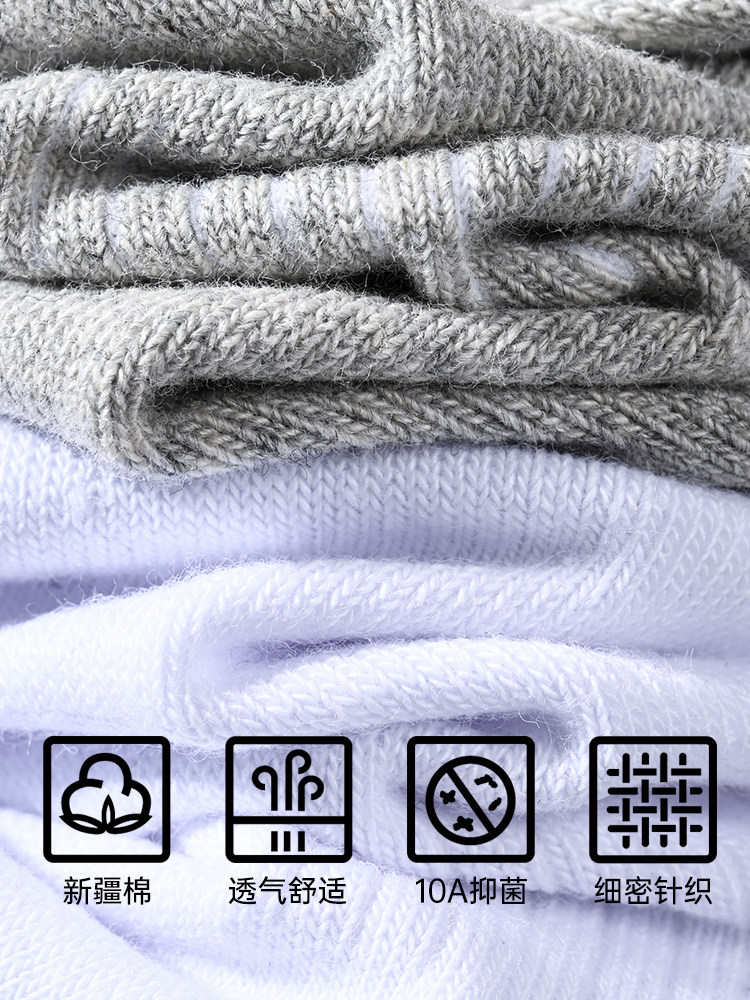 Septwolves Men's Cotton Socks - 6 Pairs - Antibacterial, Sweat-Absorbent