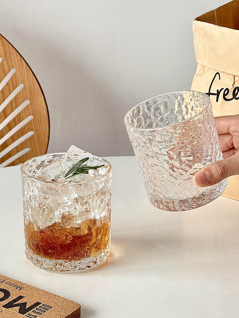 Crystal Glacier Pattern High-End ins Stone-Pattern Glass Water Cup ...