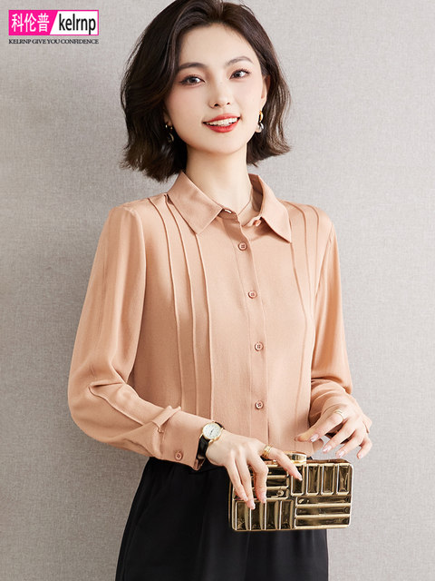 Heavy silk shirt for women 2025 spring and summer new casual versatile ...
