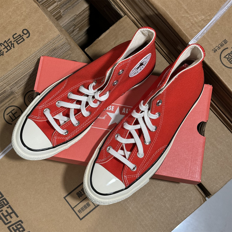 24 years new Converse 1970S tomato tomato red men and women high and ...