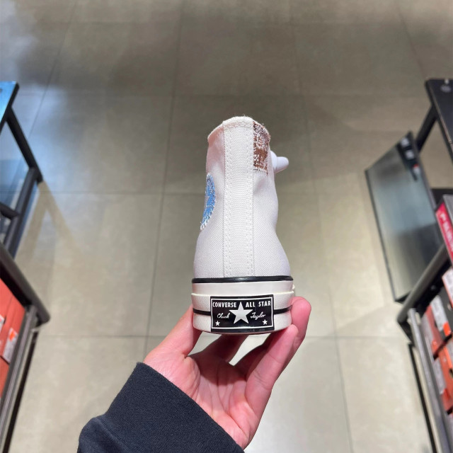 Converse CONVERSE1970S white blue label embroidery patch canvas shoes ...