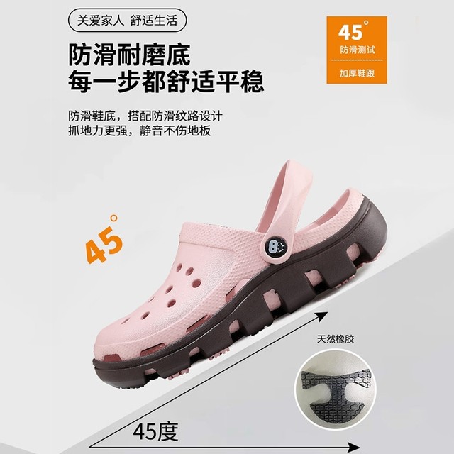 2024 New Croc Shoes Men's Patented Anti-Slip Baotou Soft Sole Casual ...
