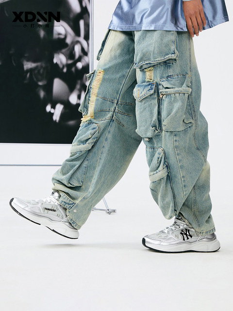 MLB running shoes new silver horn king retro women versatile couple non ...