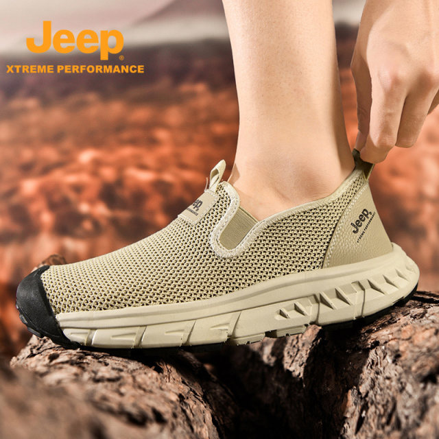 Jeep/Jeep men's shoes new breathable hollow mesh shoes one-leg non-slip ...