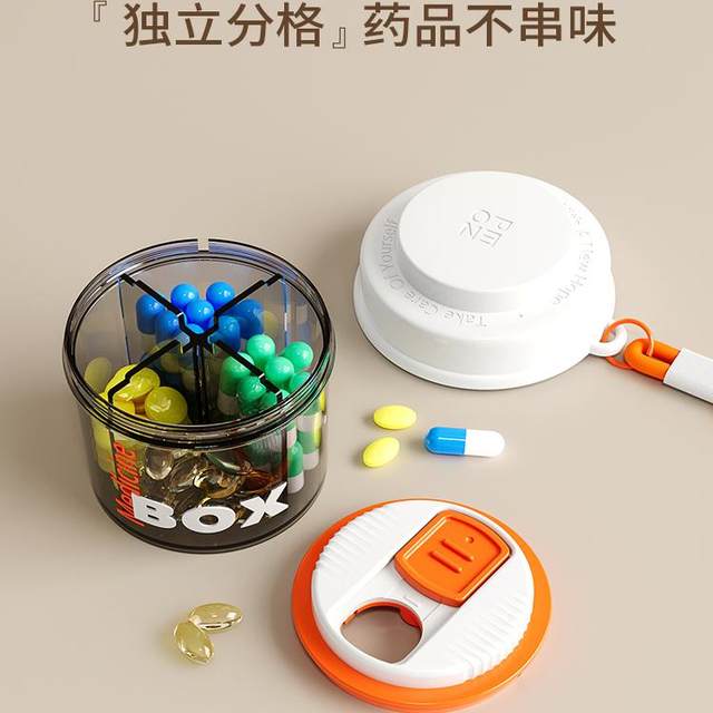 Pill box, portable medicine dispensing box, small mini compartment ...