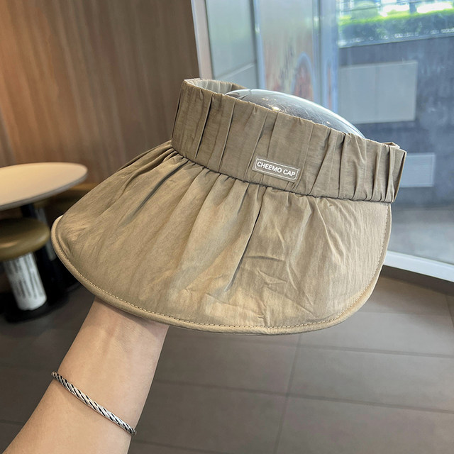 Quick -drying empty top hat female in summer can fold the face ...