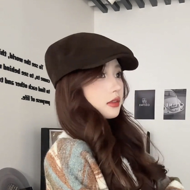 Retro Moving Hat Female Autumn and Winter Fashion Angola Red Baya Hat ...