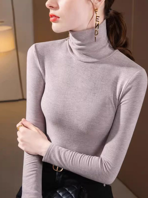 2025 New arrival Women's High-Neck Silk Cashmere Base Layer Shirt ...
