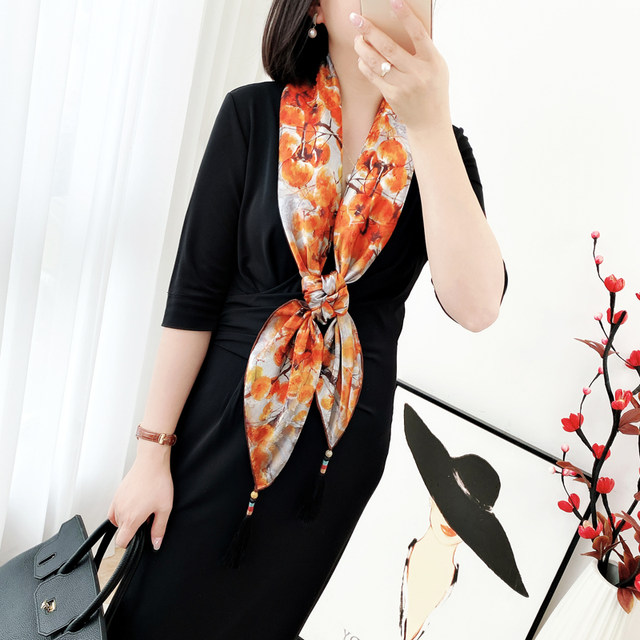 Xiangyunsha silk large square scarf Chinese ethnic style high-end gift ...