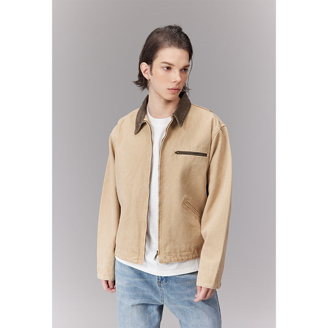 ANYWEAR Detroit work jacket Carhart J97 lapel American retro canvas ...
