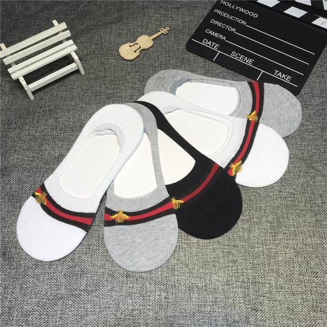 5 pairs of spring and summer boat socks for men's socks, little bee ...