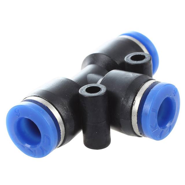 5 Pcs 6mm to 6mm T Style One Touch Fittings in Connectors