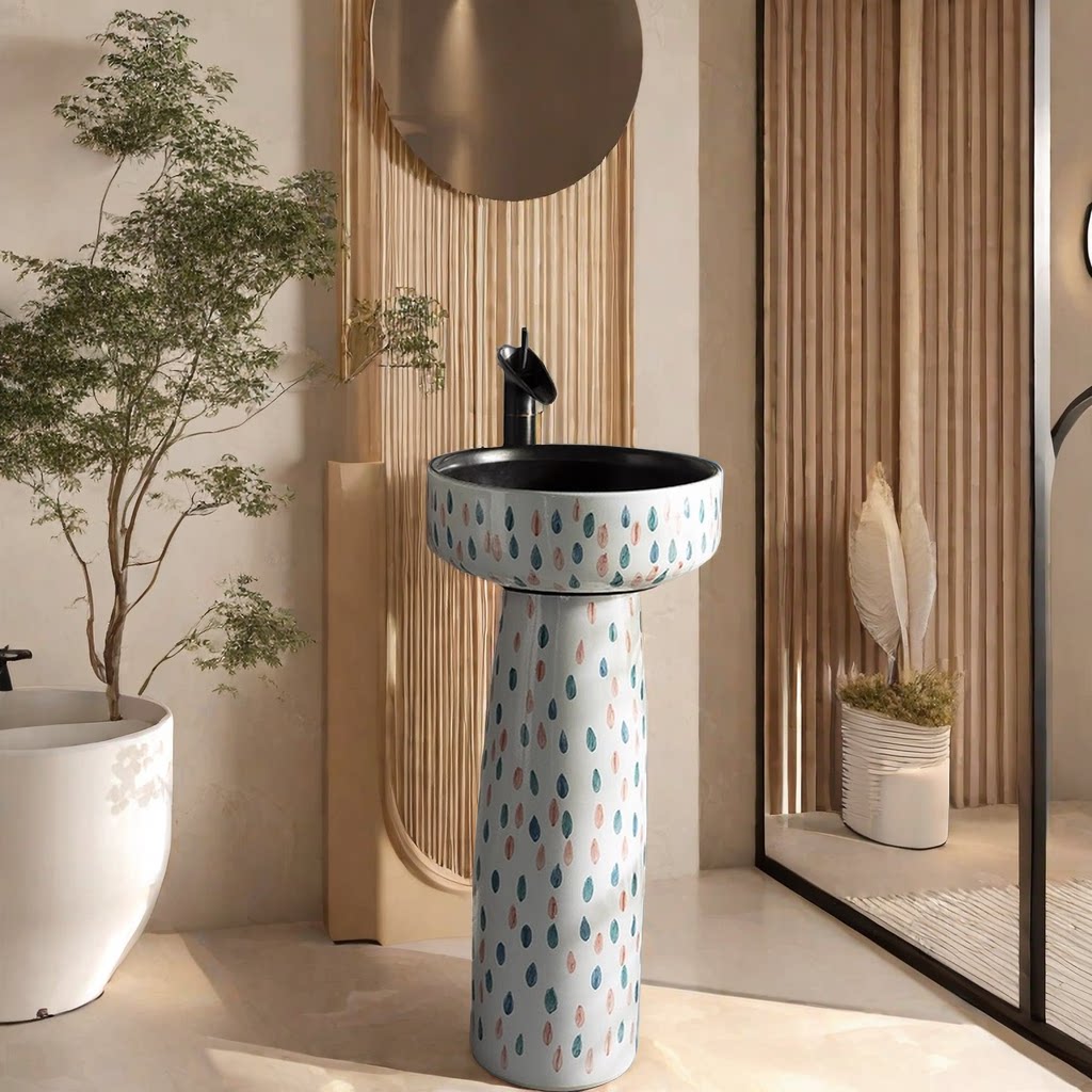 Creative Outdoor Courtyard Washbasin with Integrated Pedestal Basin for ...