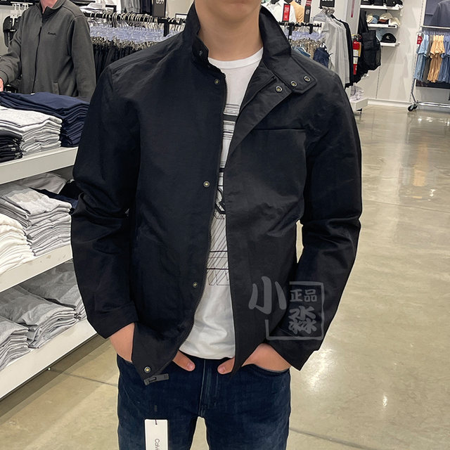 CKCalvinKlein new spring and autumn men's trendy and handsome windproof stand-collar jacket ...