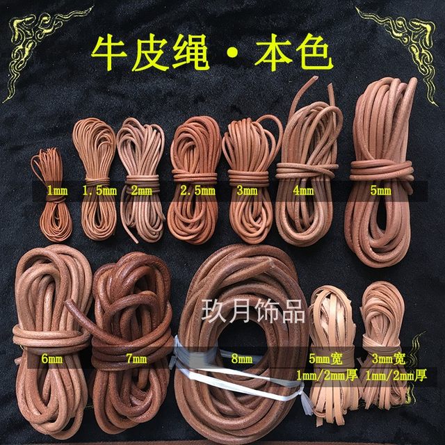 Genuine leather cowhide rope backpack with rope first layer round ...