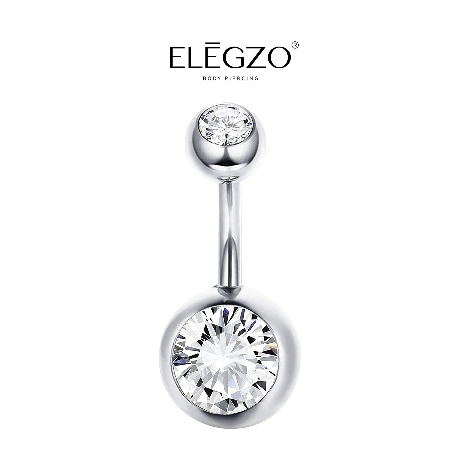Piercing de nombril en argent sterling 925 avec zircon importé - fil ...