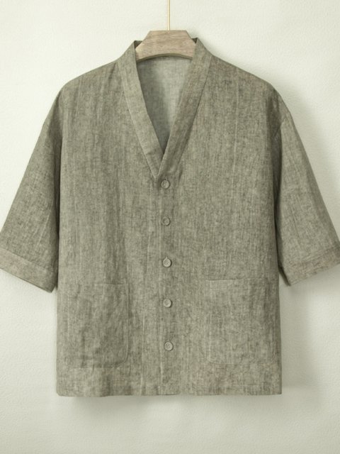 New Summer Diagonal Collar Cotton and Linen Tang Suit Shirt, Chinese ...