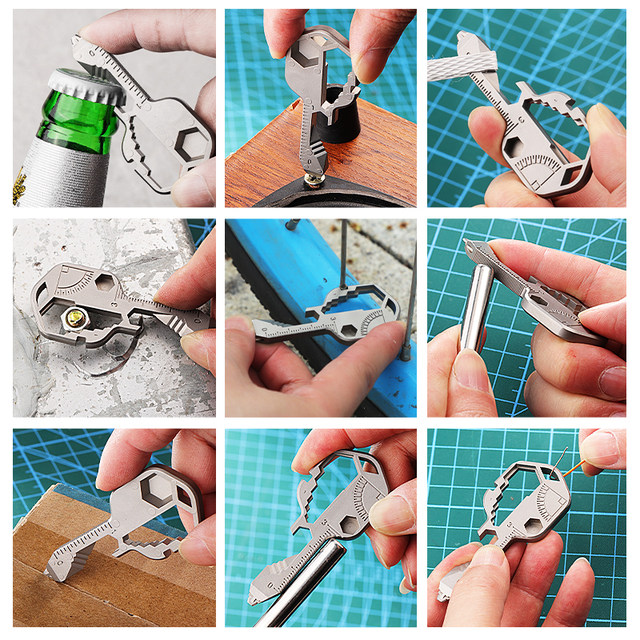 EDC multi-function keychain multi-purpose combination tool portable ...