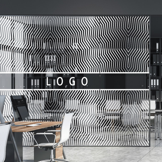 Electrostatic glass film modern geometric UV white frosted color ...