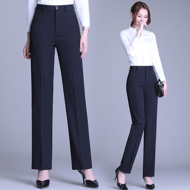 Suit trousers black spring and summer professional trousers straight ...