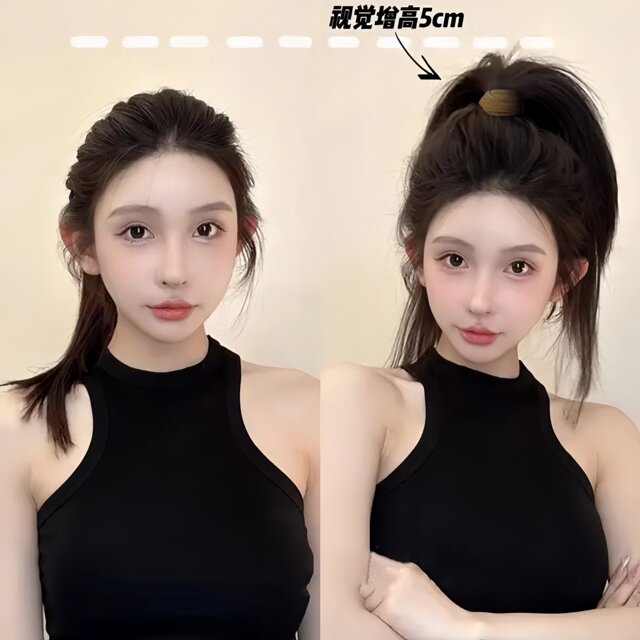 High-elastic seamless facial mask, muscle hair band, high ponytail, non ...