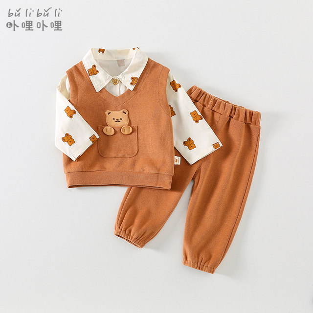 Internet celebrity baby autumn clothing set 0 to 2 years old baby ...