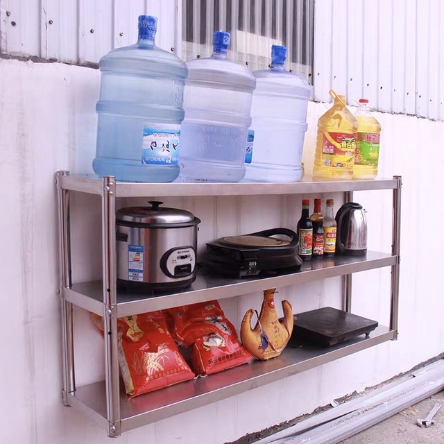 Wall-mounted wall rack stainless steel storage rack multi-layer ...