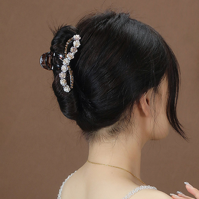 Romantic rose! Hair clip on the back of the head! High-end hair clip ...