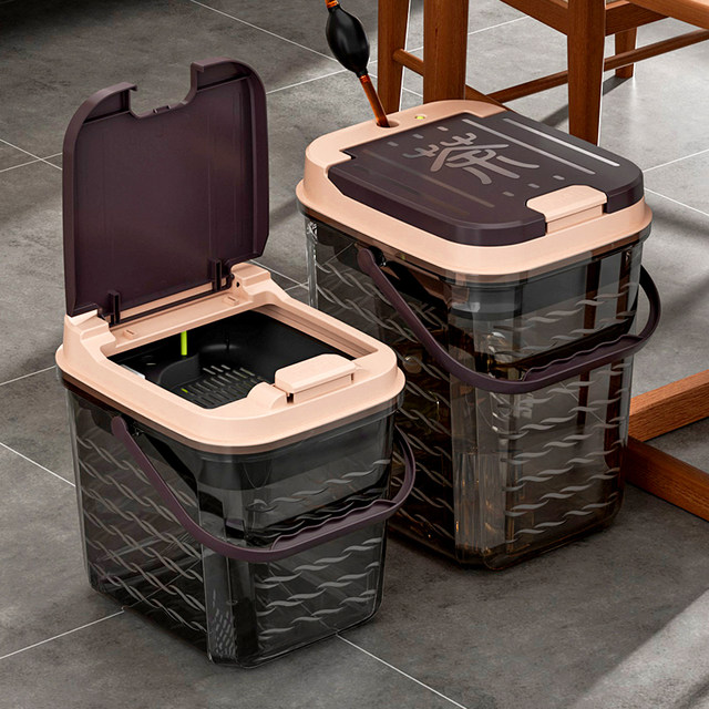 Transparent tea bucket, tea dregs bucket, large tea bucket, tea table ...