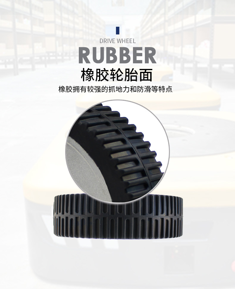Anti-Slip Robot Rubber Tire - AGV Drive Wheel | Active Wheel 6 Inch ...