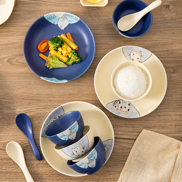 Underglaze color cute tableware and dishes set household Japanese ...